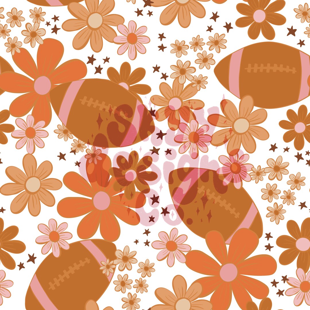 Retro Floral Football Seamless Pattern for Fabrics and Wallpapers ...