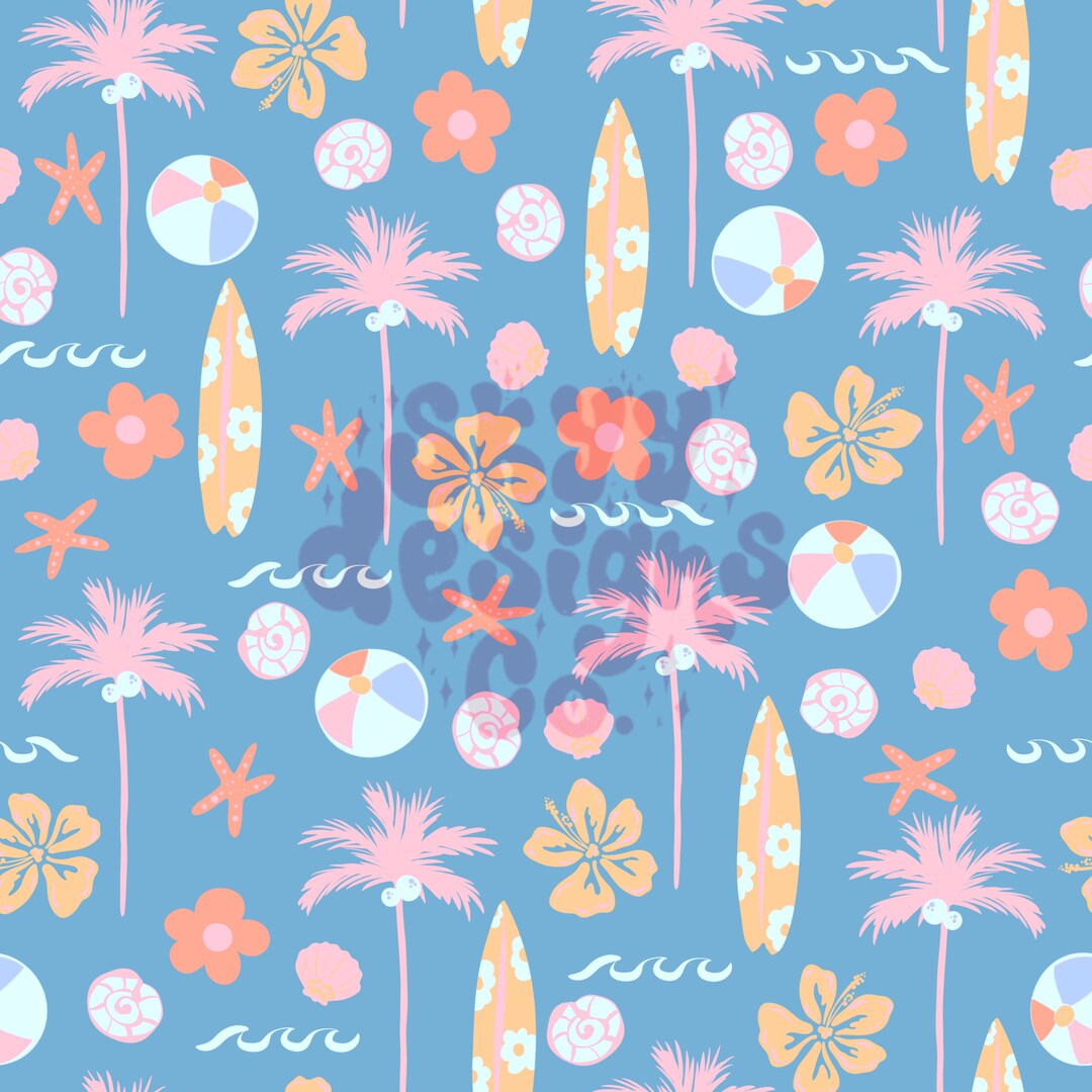 Trendy Tropical Summer Seamless Pattern for Summer, Topical Summer ...