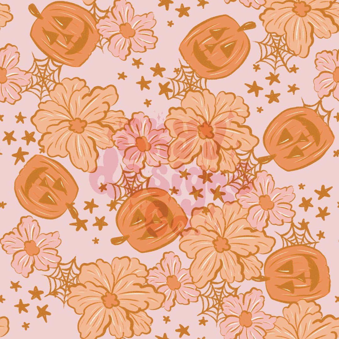 Boho Halloween Floral Seamless File Pattern for Fabrics and Wallpaper ...