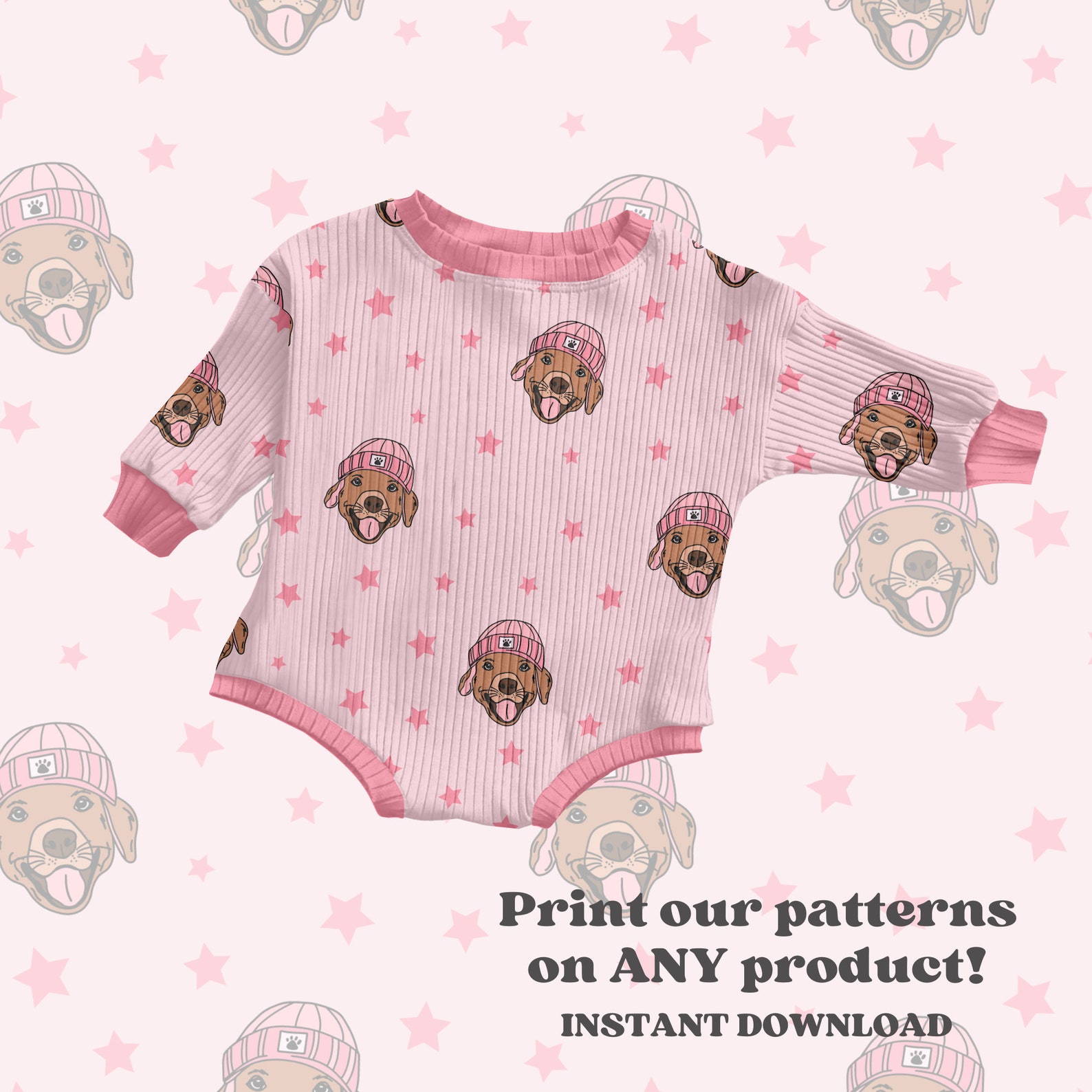 Cute Trendy Dogs Seamless Pattern Design, Digital Download Animal Love ...