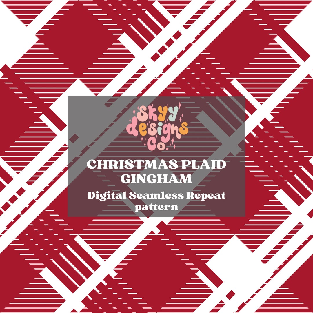 Christmas Gingham Plaid Digital Seamless Pattern for Fabrics and ...