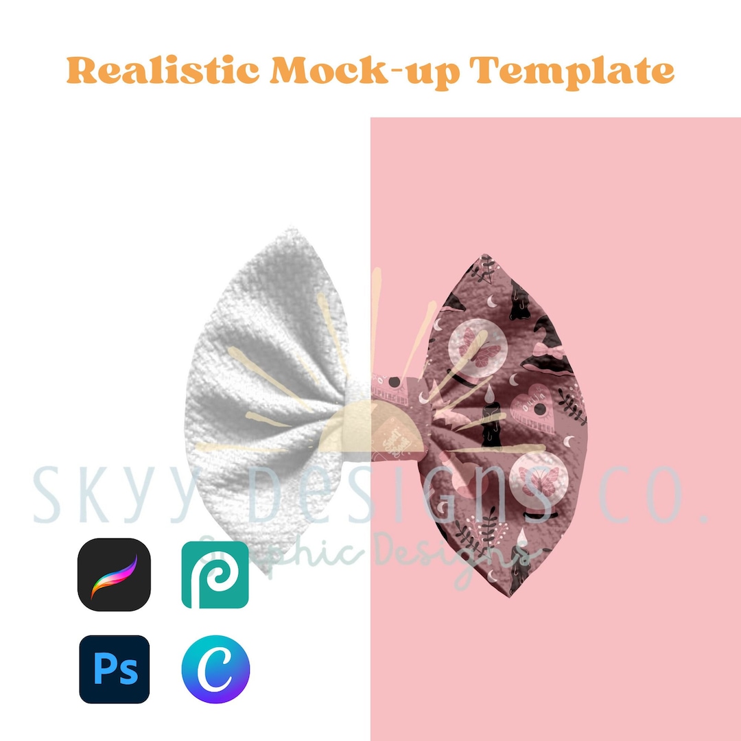 Bow Realistic Mock-up Template for Procreate Photoshop and Canva ...