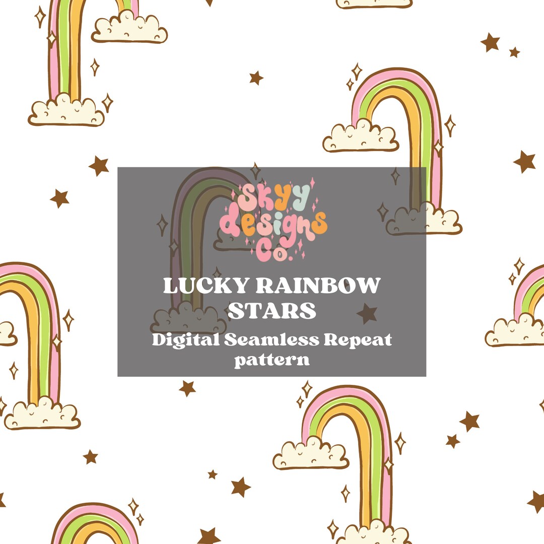 St Patricks Day Rainbow Stars Seamless Pattern, Lucky Pattern Paper ...
