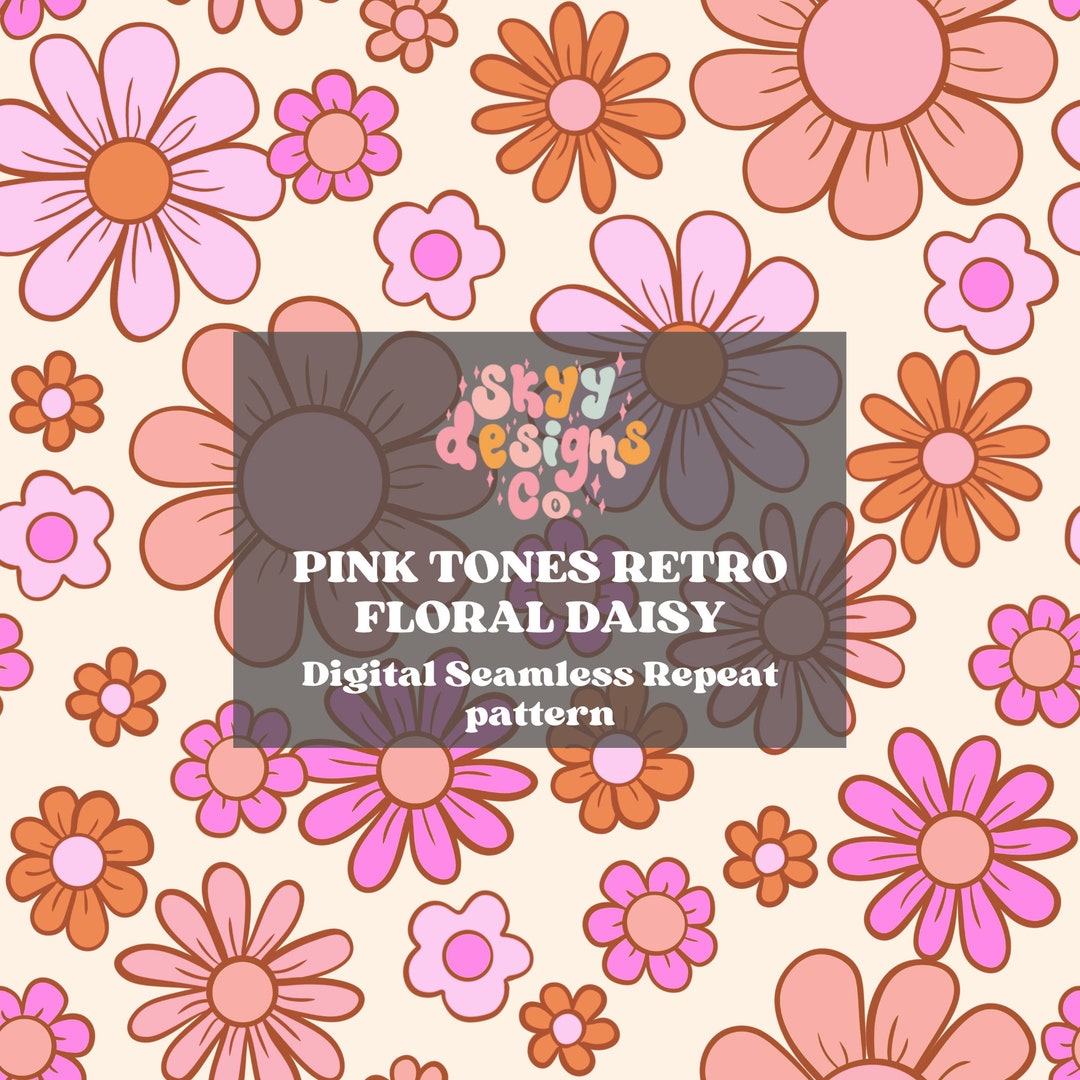 Vintage Retro Floral Daisy Seamless Pattern for Retro Floral Fabric ...
