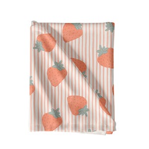 Strawberry Stripe Seamless Pattern Design for Spring and Summer, Muted ...