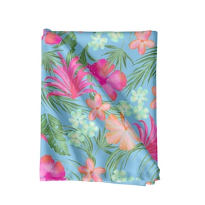 Tropical Hibiscus Floral Seamless Pattern for Summer, Bright Flowers ...
