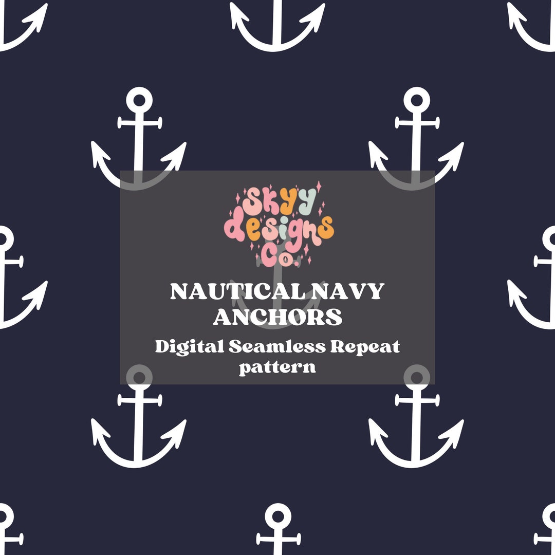 Nautical Anchors Seamless Pattern for Summer, Minimal Nautical Seamless ...