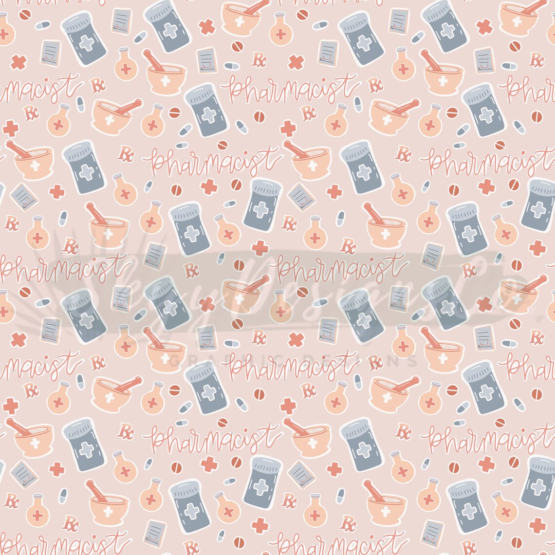 Pharmacists Medical Digital Seamless Pattern for Fabrics and | Etsy