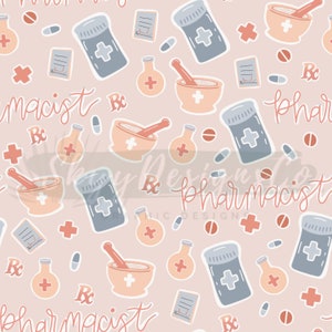 Pharmacists Medical Digital Seamless Pattern for Fabrics and Wallpapers ...
