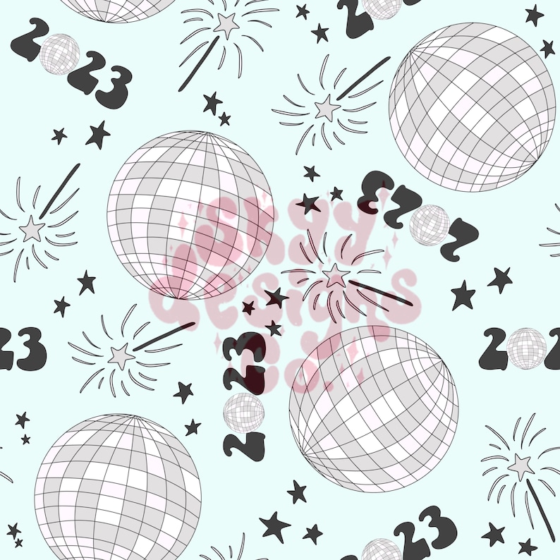 Retro 2023 Seamless Pattern for New Years Eve Retro New Years - Etsy