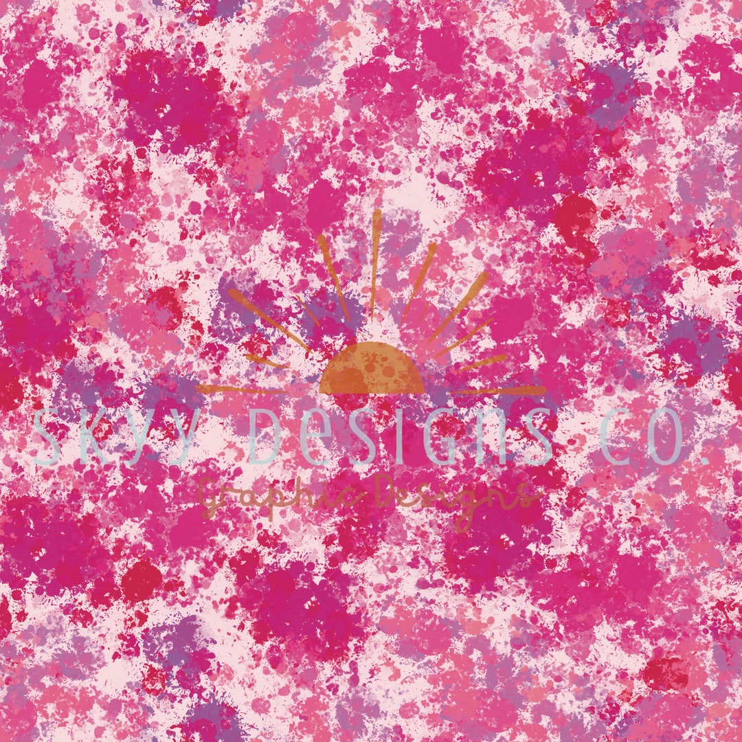 Pink Splatter Paint Seamless Pattern for Valentine's Day, Girly ...
