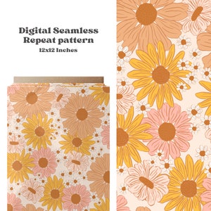 Boho Summer Floral Digital Seamless Pattern for Fabrics and Wallpapers ...