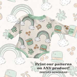 Lucky Rainbows and Clovers Seamless Pattern for St. Patrick's Day, St ...