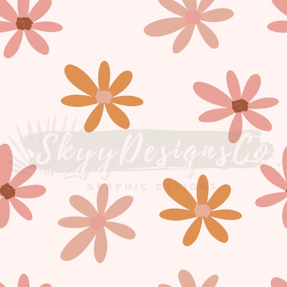 Boho Daisy Floral Digital Seamless Pattern for Fabrics and - Etsy