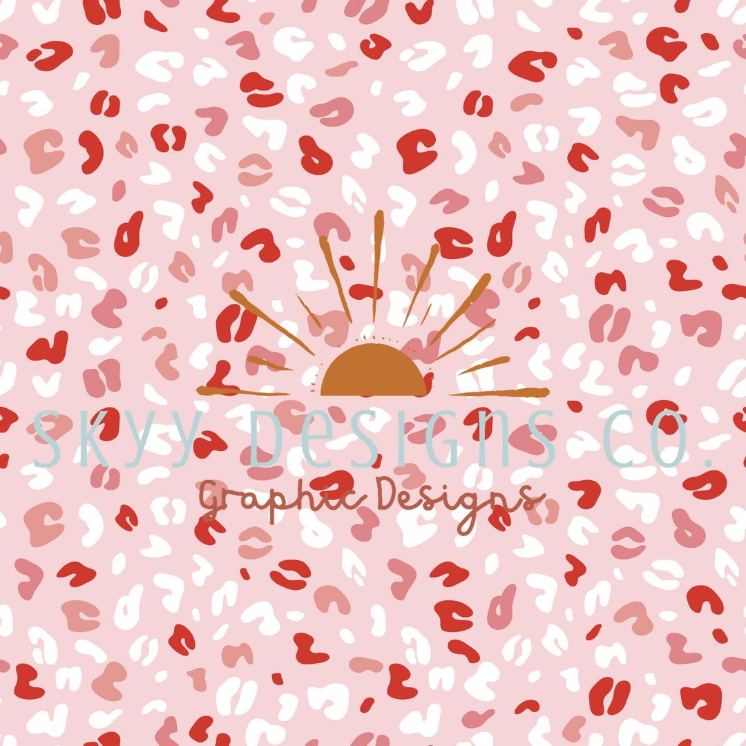 Multi Colored Love Cheetah Seamless Repeat Pattern for Valentine's Day ...