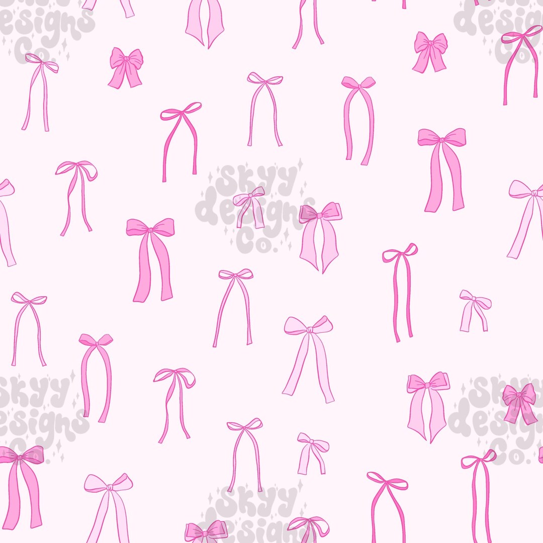 Coquette Dainty Bows Seamless Pattern Design for Spring, Digital Paper ...