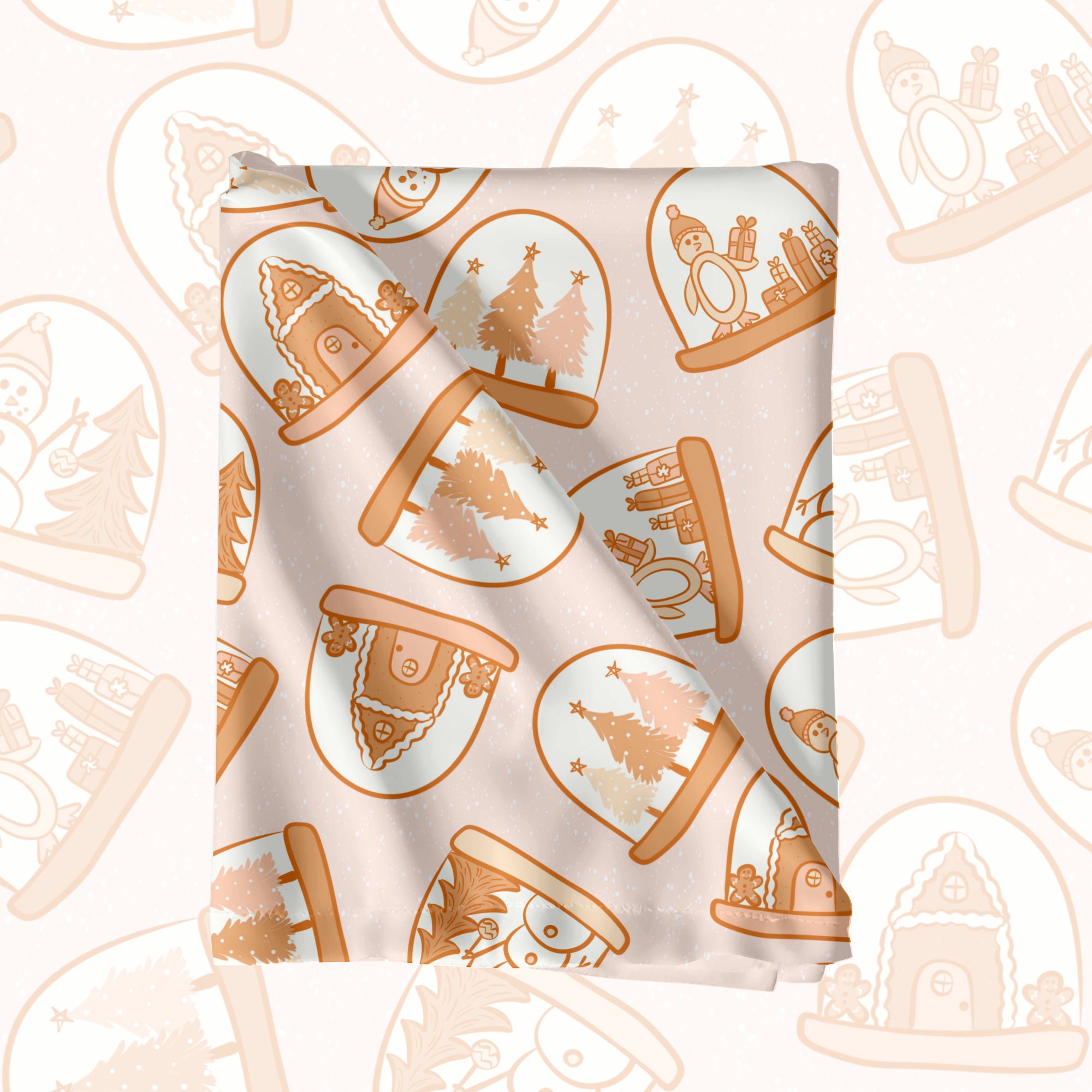 Boho Snow Globes Seamless Pattern, Neutral Winter Pattern Paper Digital ...