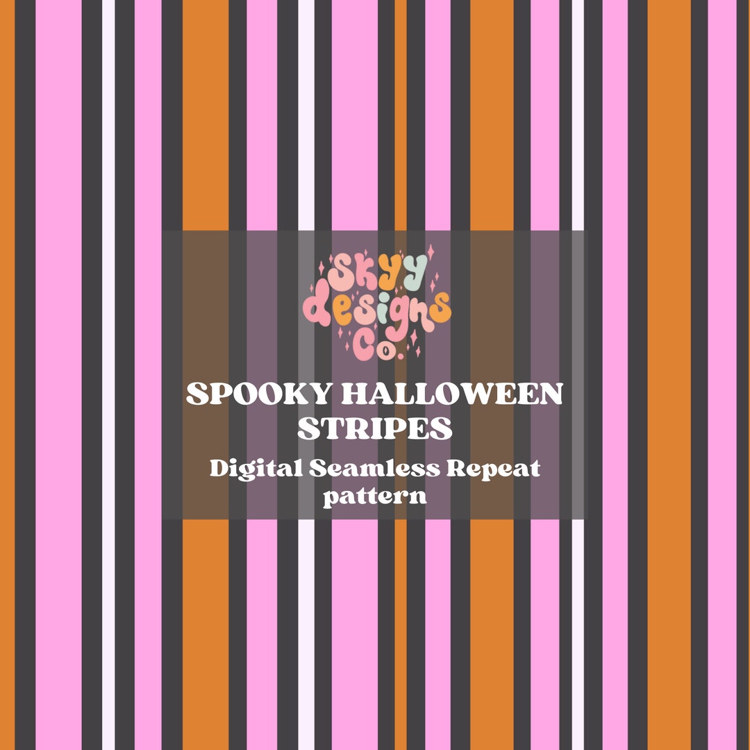 Bright Stripes Seamless Pattern for Halloween, Spooky Stripe Pattern ...