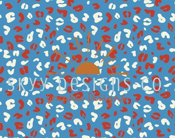 Fourth of July Cheetah Digital Seamless Pattern for Fabrics | Etsy