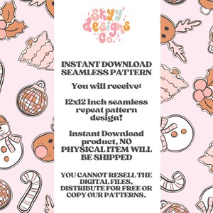 Trendy Christmas Cookies Digital Seamless Pattern for Winter Fabrics ...