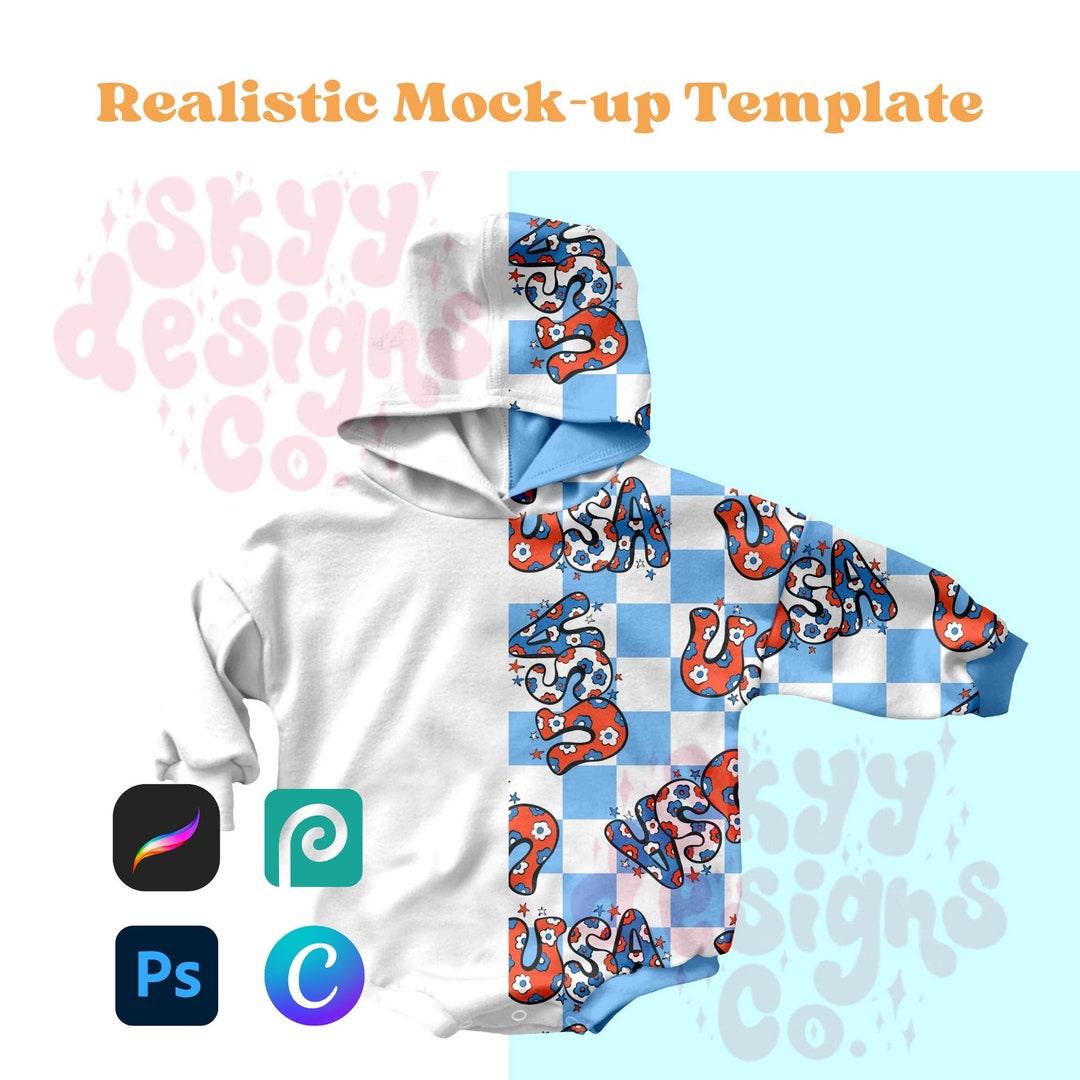 Hoodie Realistic Mock-up Template for Procreate Canva and Photoshop ...