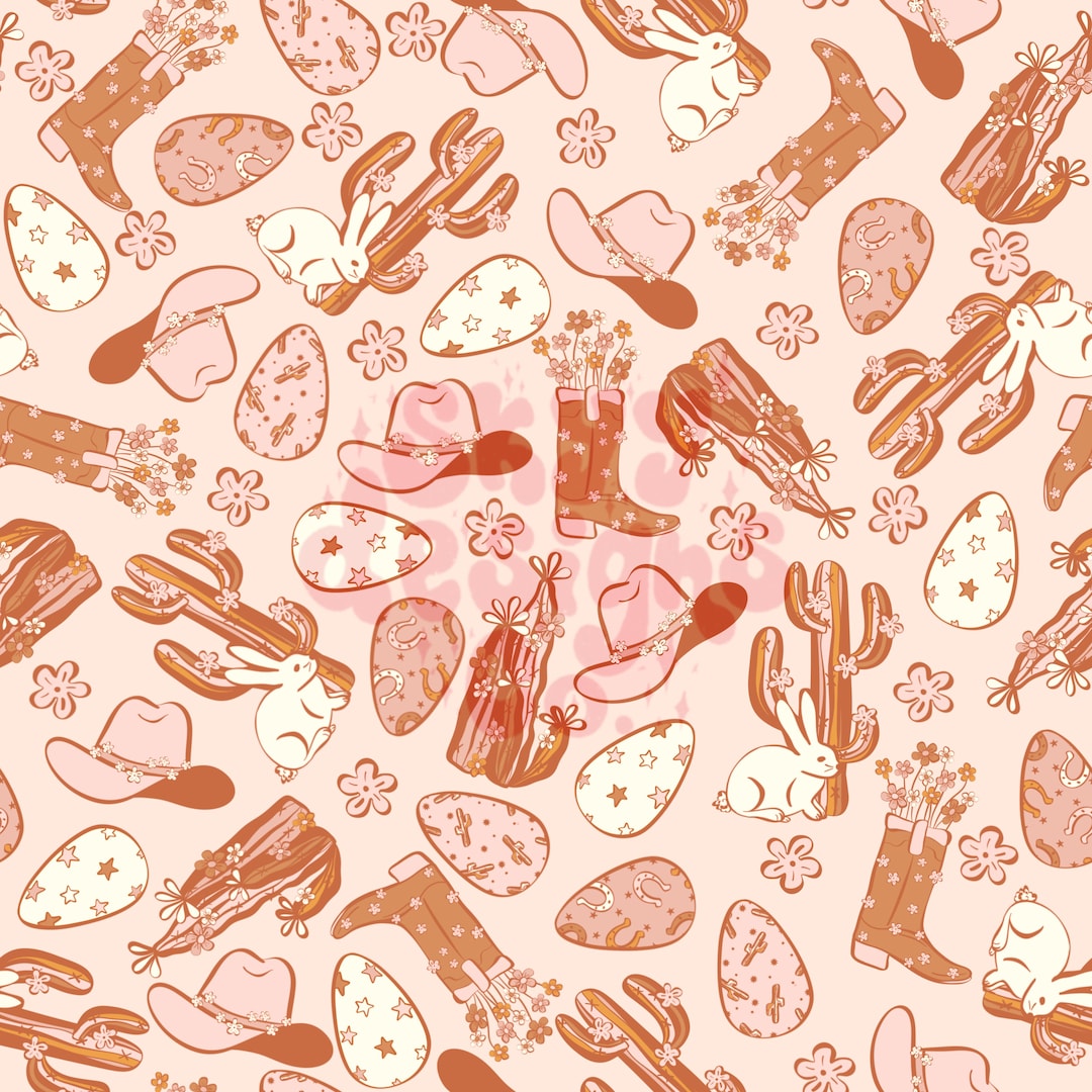 Western Easter Digital Seamless Pattern for Fabrics and Wallpapers ...