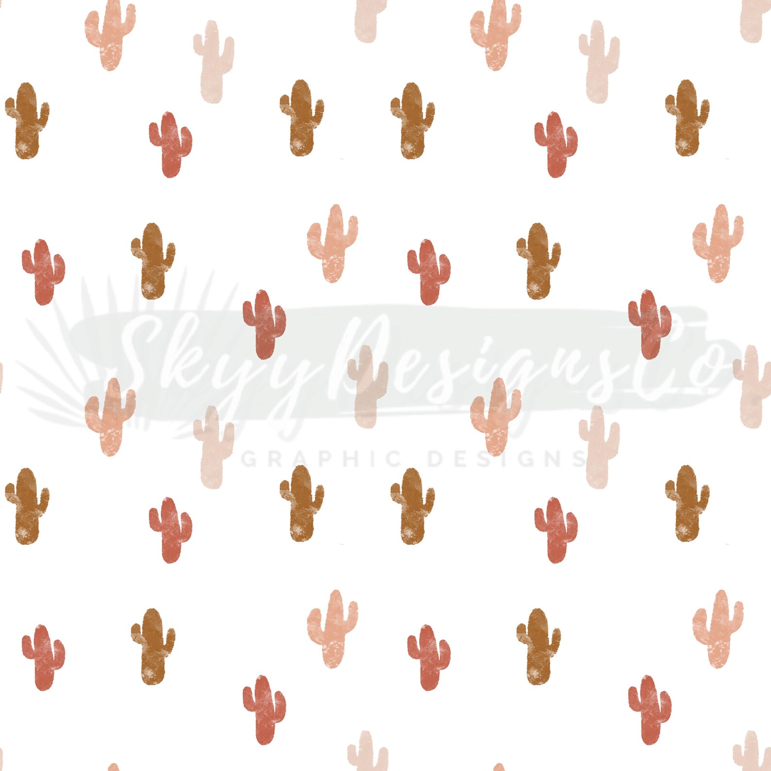 Watercolor Western Cactus Digital Seamless Pattern for Fabrics | Etsy