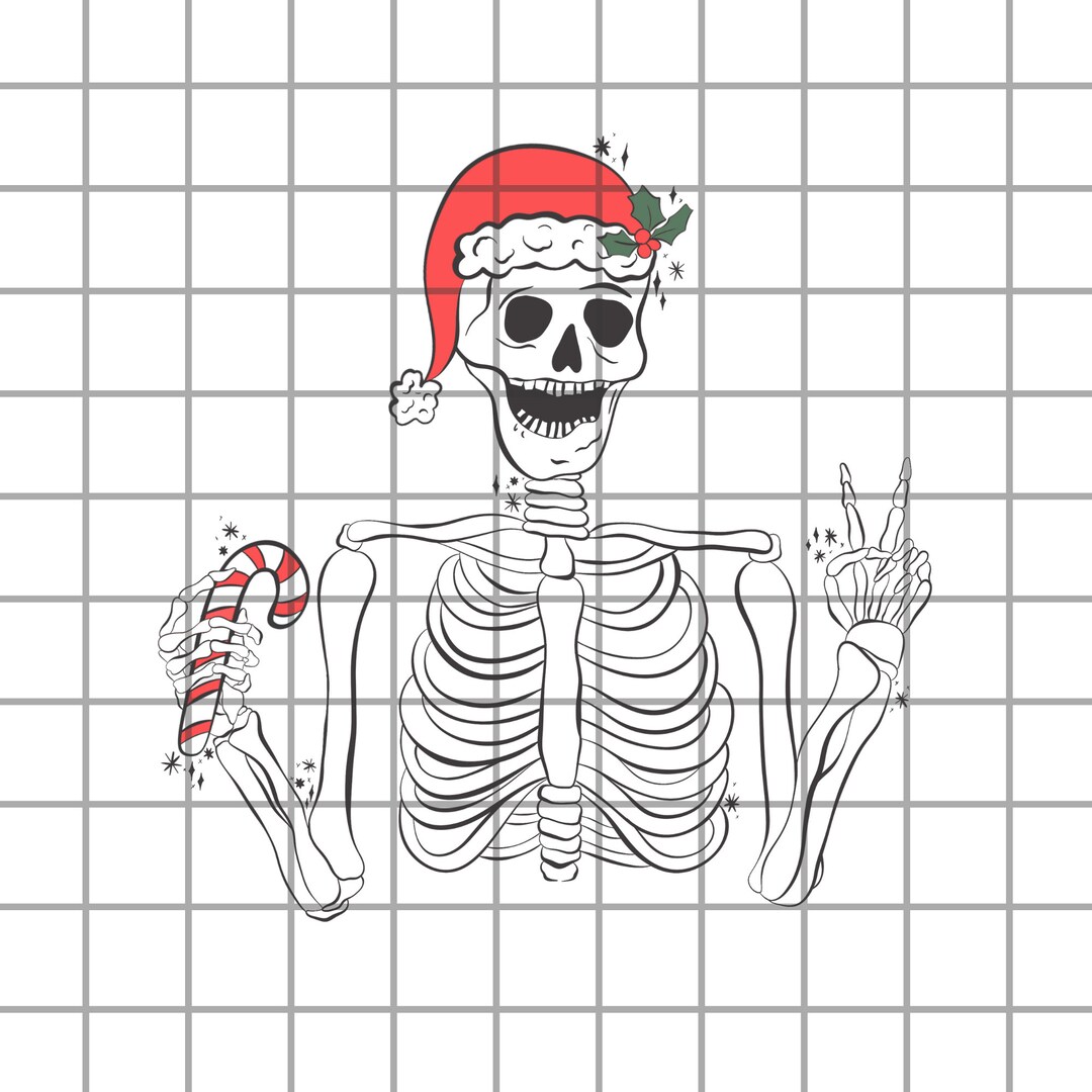 Christmas Skeleton SVG File, Christmas Skeleton Png,trendy Christmas ...