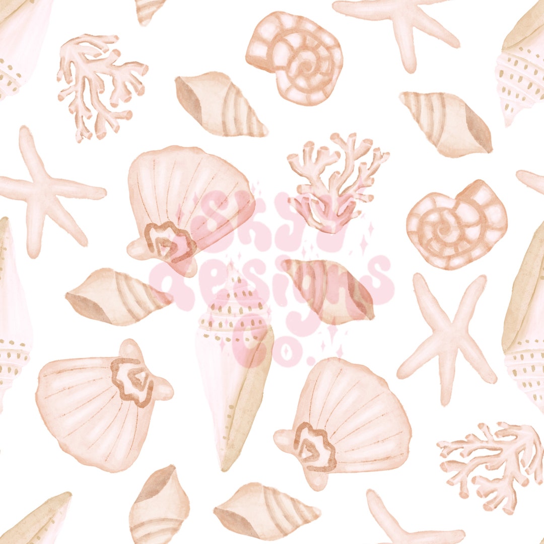 Watercolor Sea Shells Digital Seamless Pattern for Fabrics and ...