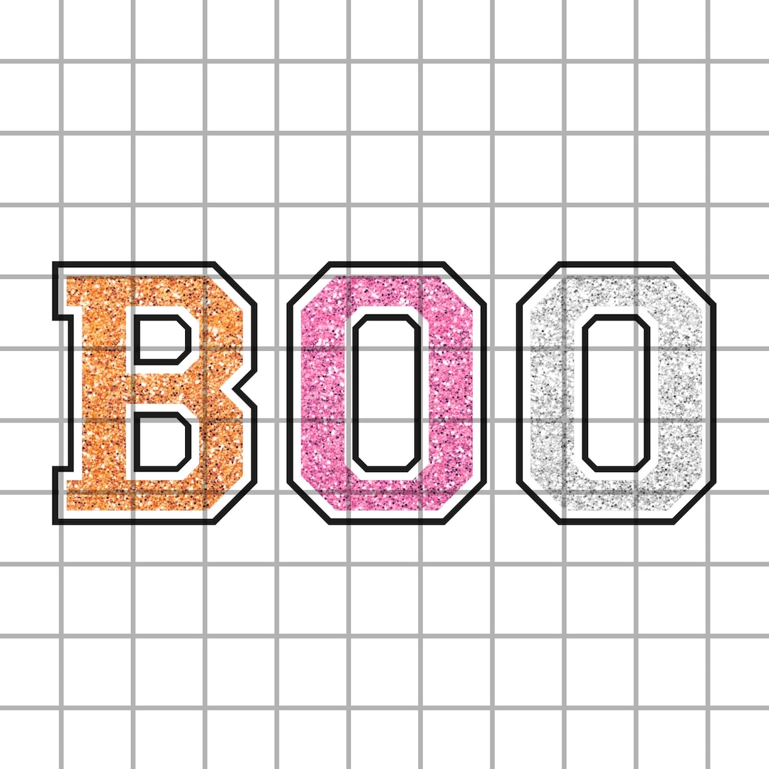 Trendy Faux Glitter Boo Halloween Png Design, Boo Png File, Glitter ...