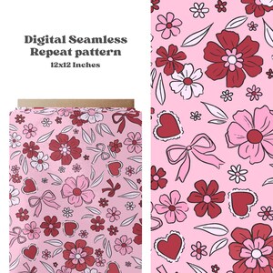 Preppy Coquette Bows Seamless Pattern Design for Valentine's Day ...