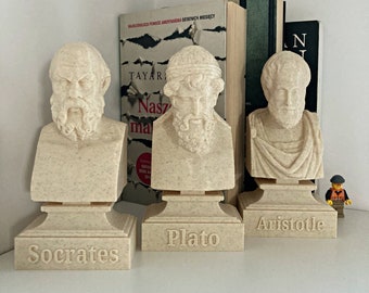 SOCRATES ARISTOTLE PLATO Set Greek Philosophers Bust Head Statue ...