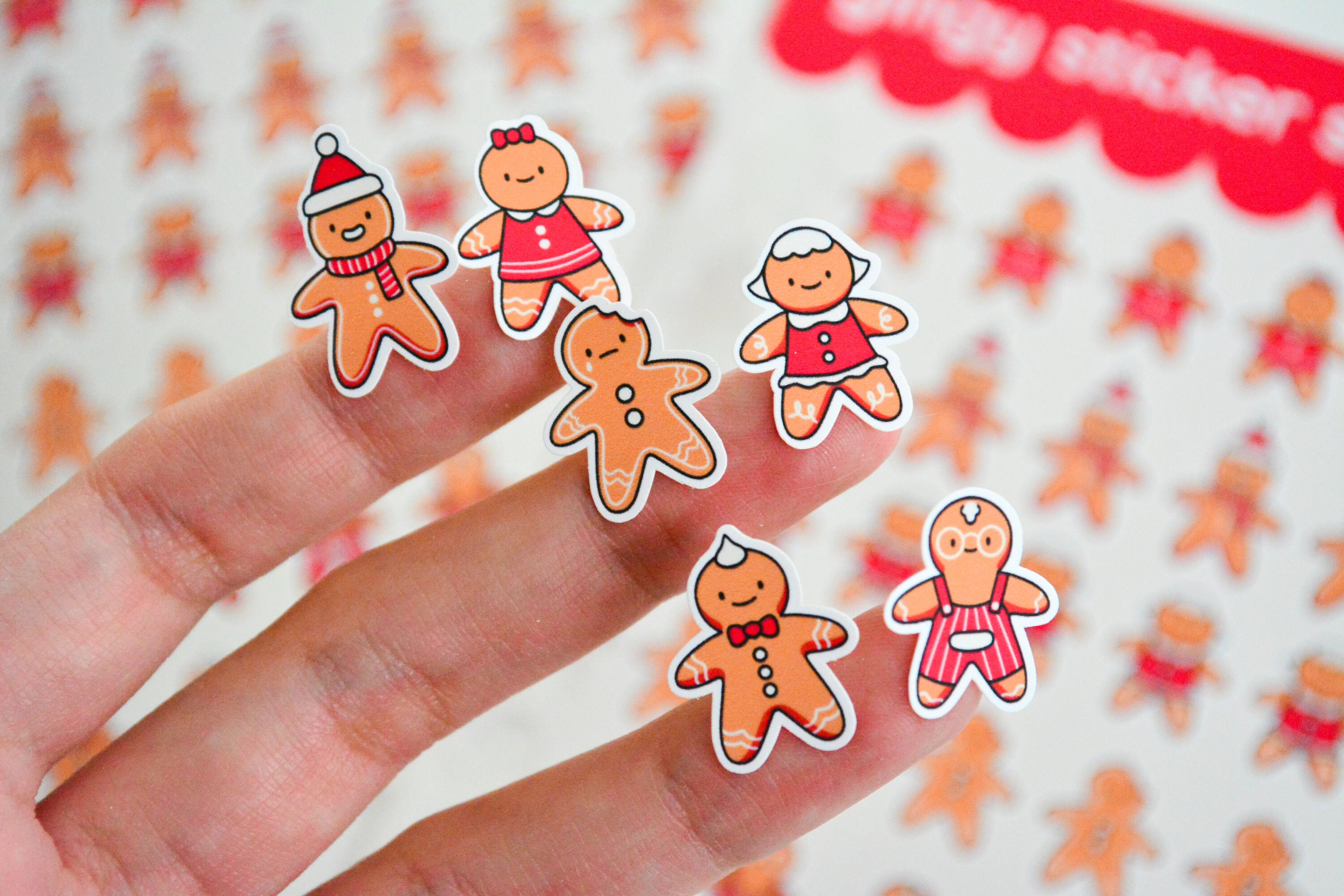 Gingy Sticker Sheet Gingerbread Man Sticker Sheet - Etsy