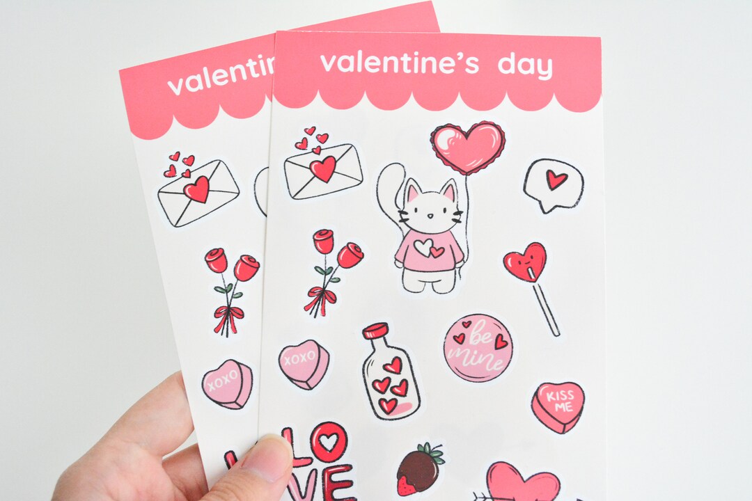 Valentine's Day Sticker Sheet - Etsy