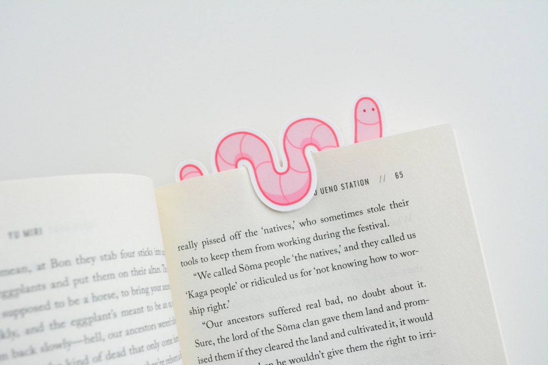 Bookworm Bookmark - Book Lovers Bookmarks - Fun Whimsical Bookmark ...