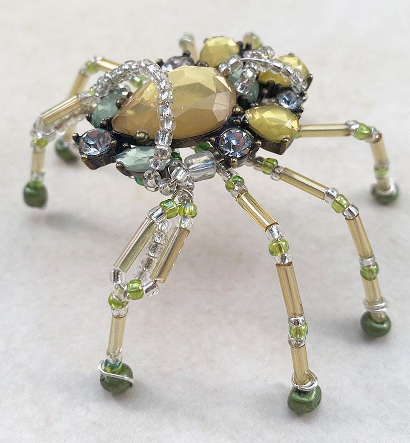 Spider Figurine, Ornament Holiday Gift, Unique, OOAK, Handmade, Jewel ...