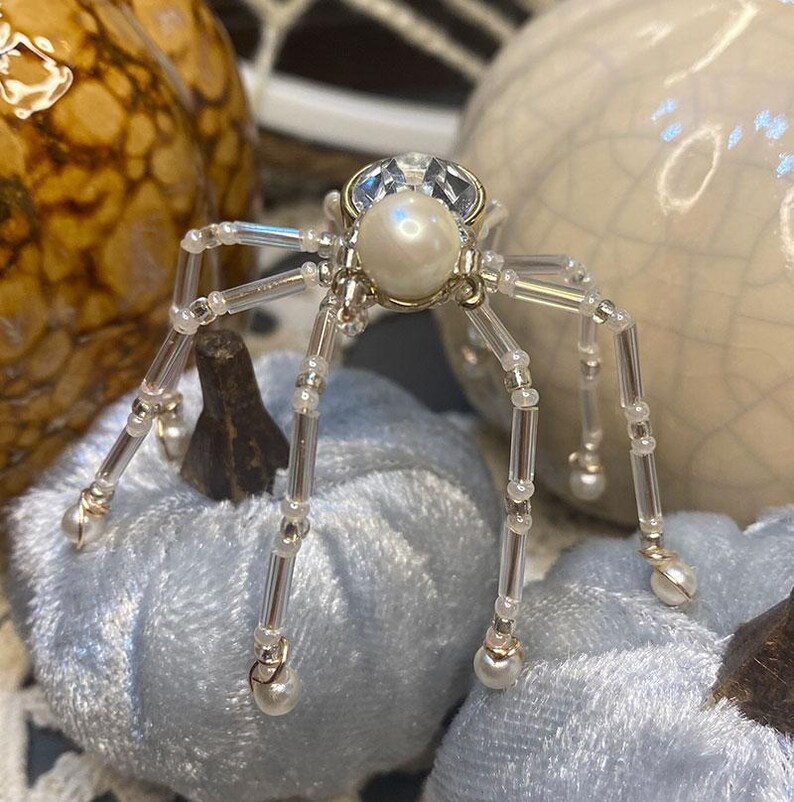 Spider Figurine, Ornament Holiday Gift, Unique, OOAK, Handmade, Jewel ...