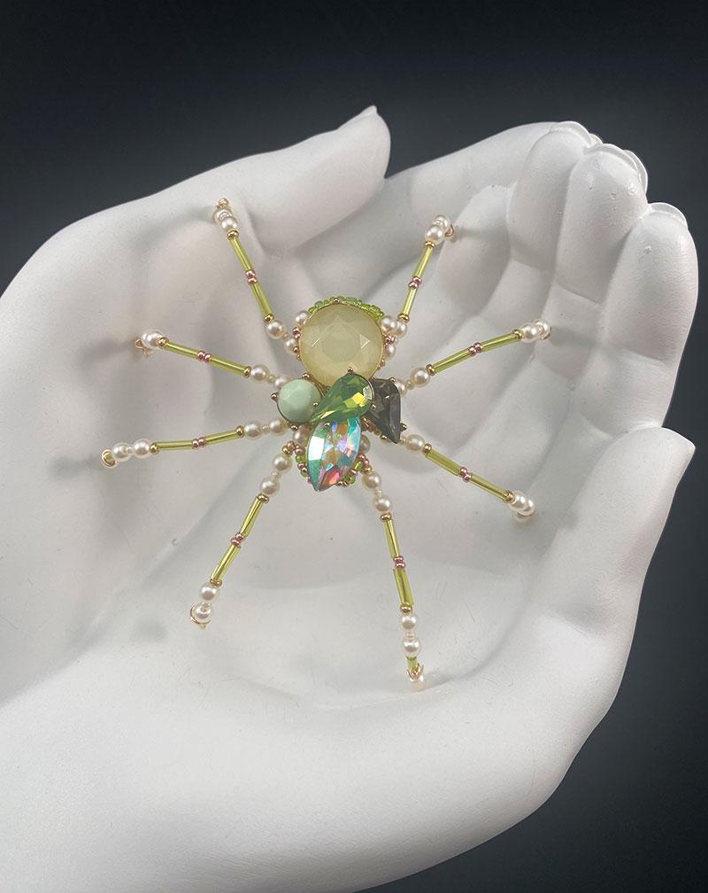 Spider Figurine, Ornament Holiday Gift, Unique, OOAK, Handmade, Jewel ...