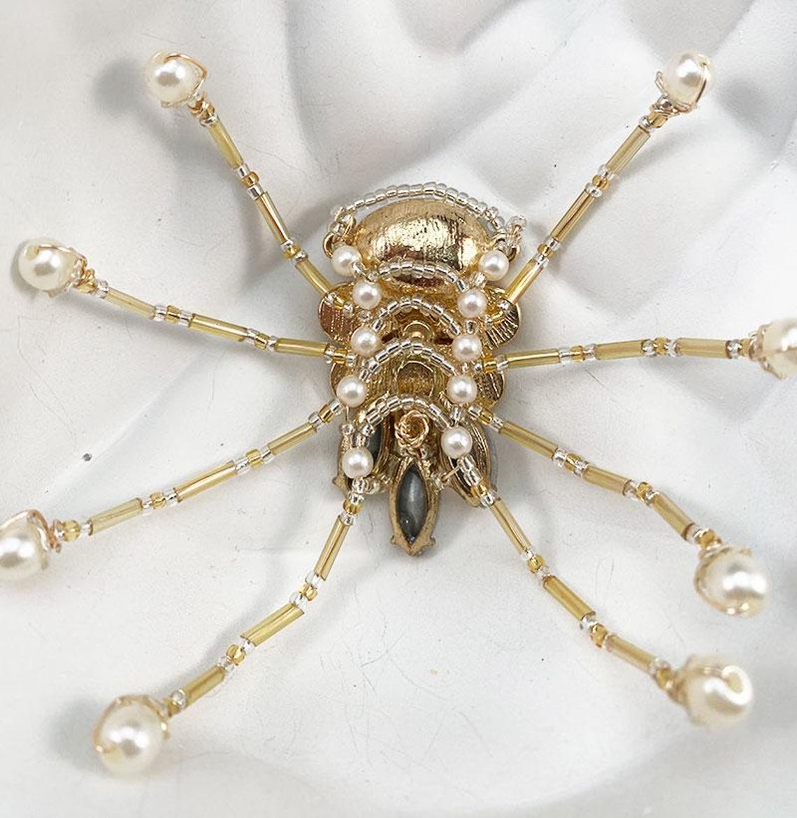 Spider Figurine, Ornament Holiday Gift, Unique, OOAK, Handmade, Jewel ...