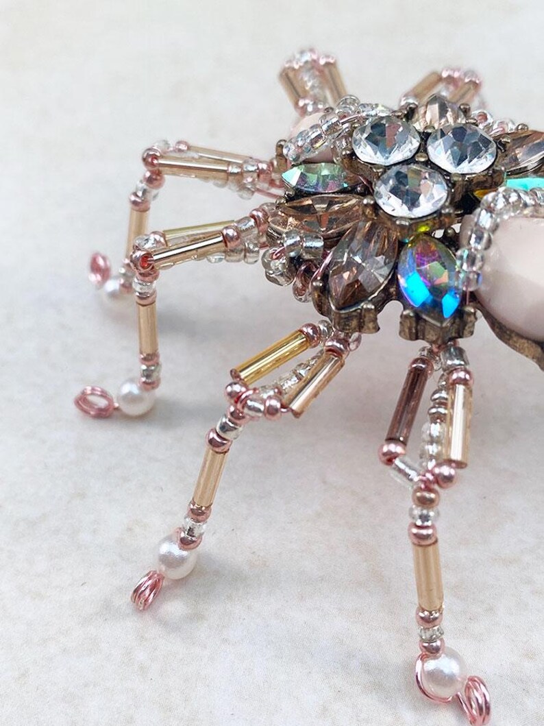 Spider Figurine, Ornament Holiday Gift, Unique, OOAK, Handmade, Jewel ...