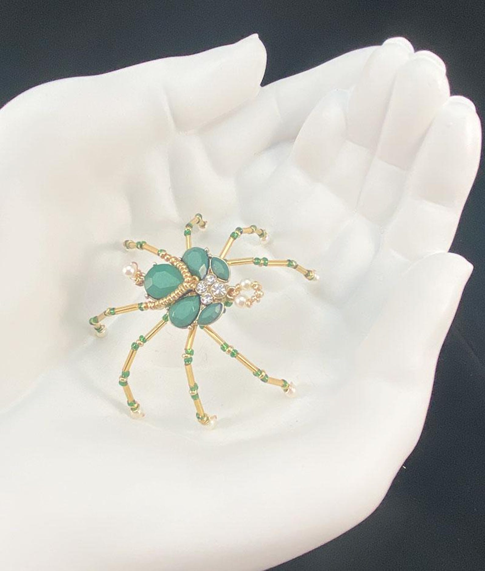 Spider Figurine, Ornament Holiday Gift, Unique, OOAK, Handmade, Jewel ...