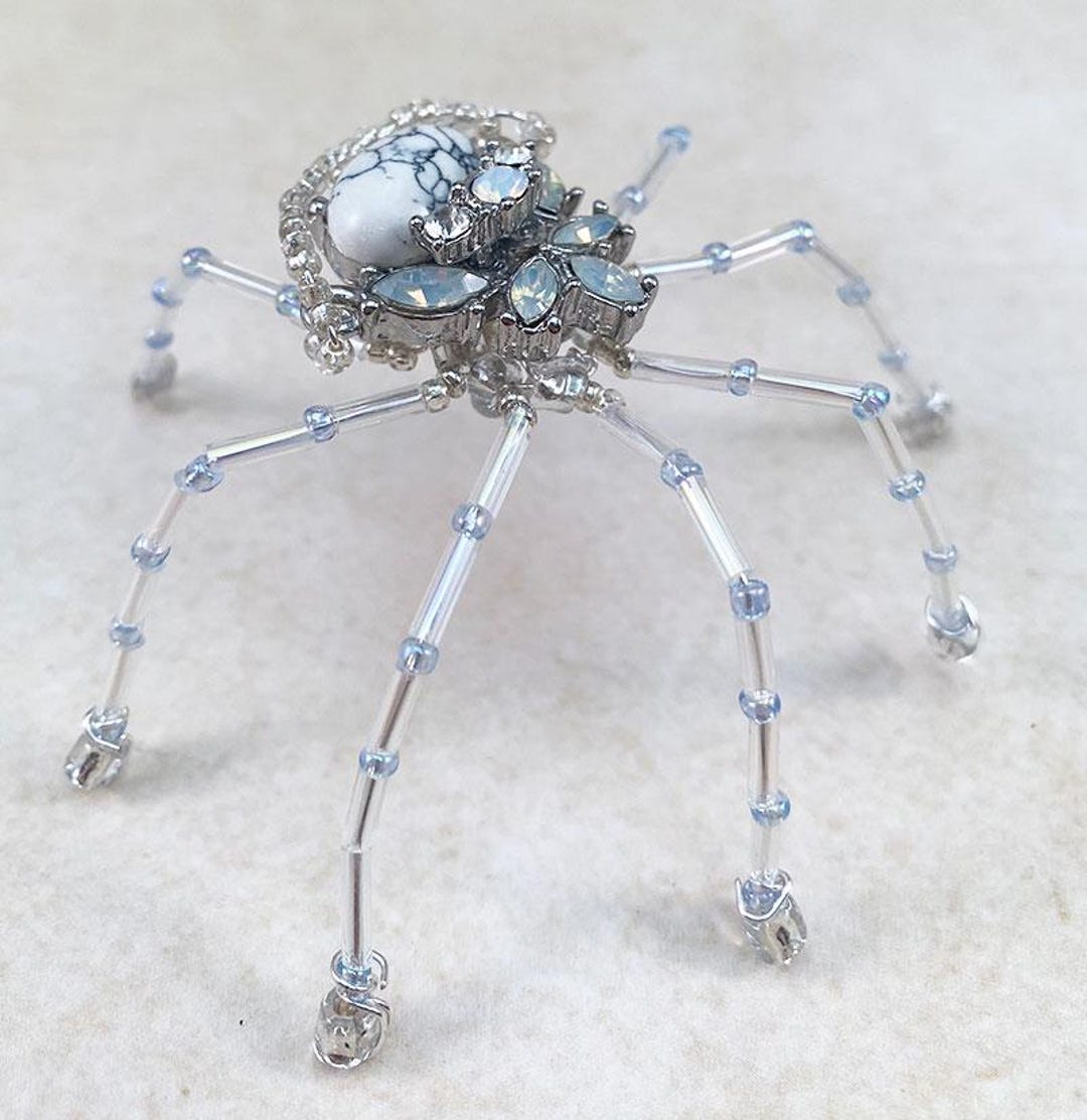 Spider Figurine, Ornament Holiday Gift, Unique, OOAK, Handmade, Jewel ...