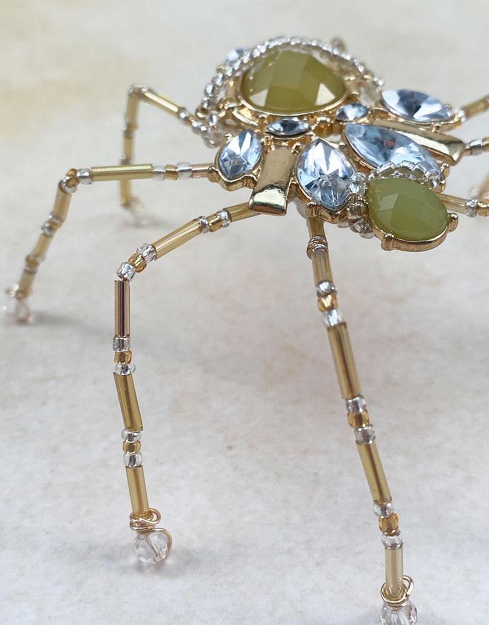 Spider Figurine, Ornament Holiday Gift, Unique, OOAK, Handmade, Jewel ...