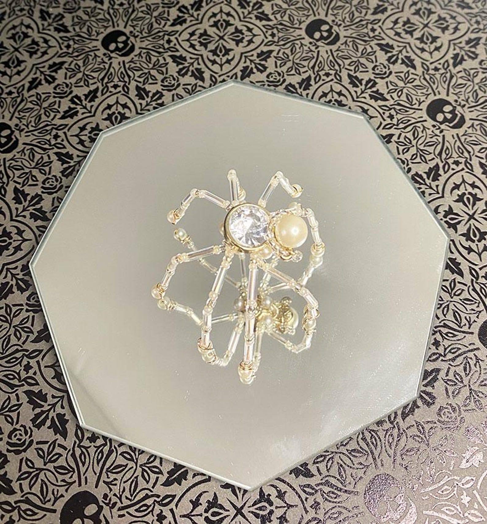 Spider Figurine, Ornament Holiday Gift, Unique, OOAK, Handmade, Jewel ...