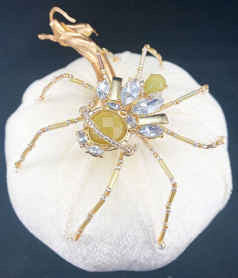 Spider Figurine, Ornament Holiday Gift, Unique, OOAK, Handmade, Jewel ...