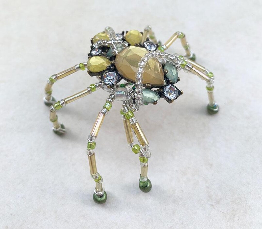 Spider Figurine, Ornament Holiday Gift, Unique, OOAK, Handmade, Jewel ...
