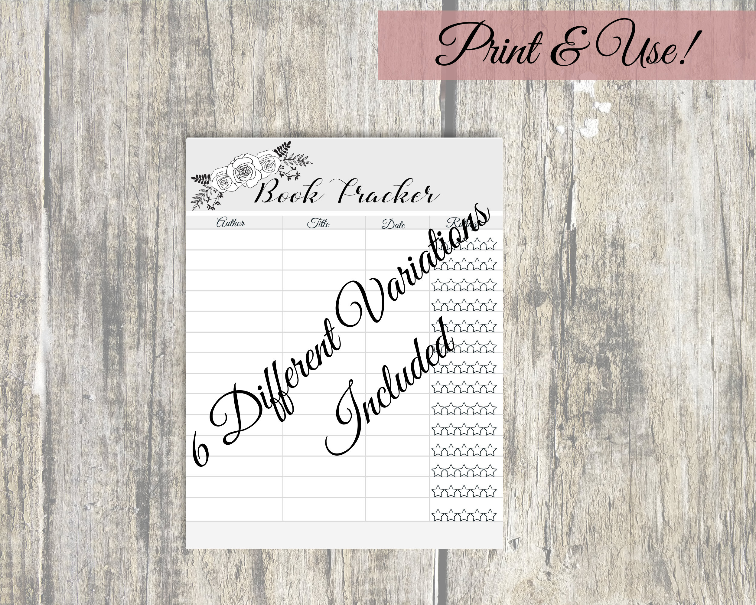 Book Tracker Planner Printable Instant Download - Etsy