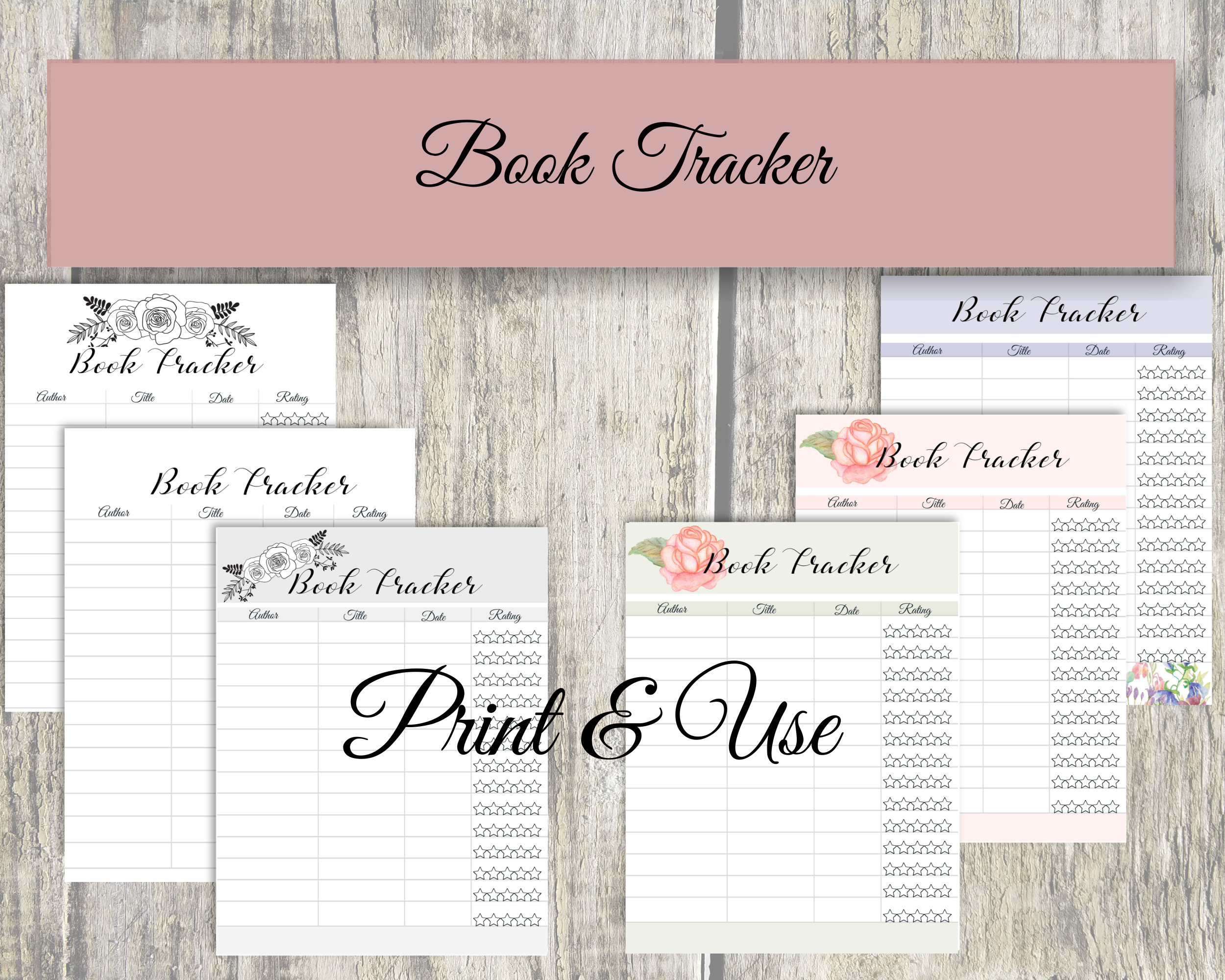 Book Tracker Planner Printable Instant Download - Etsy