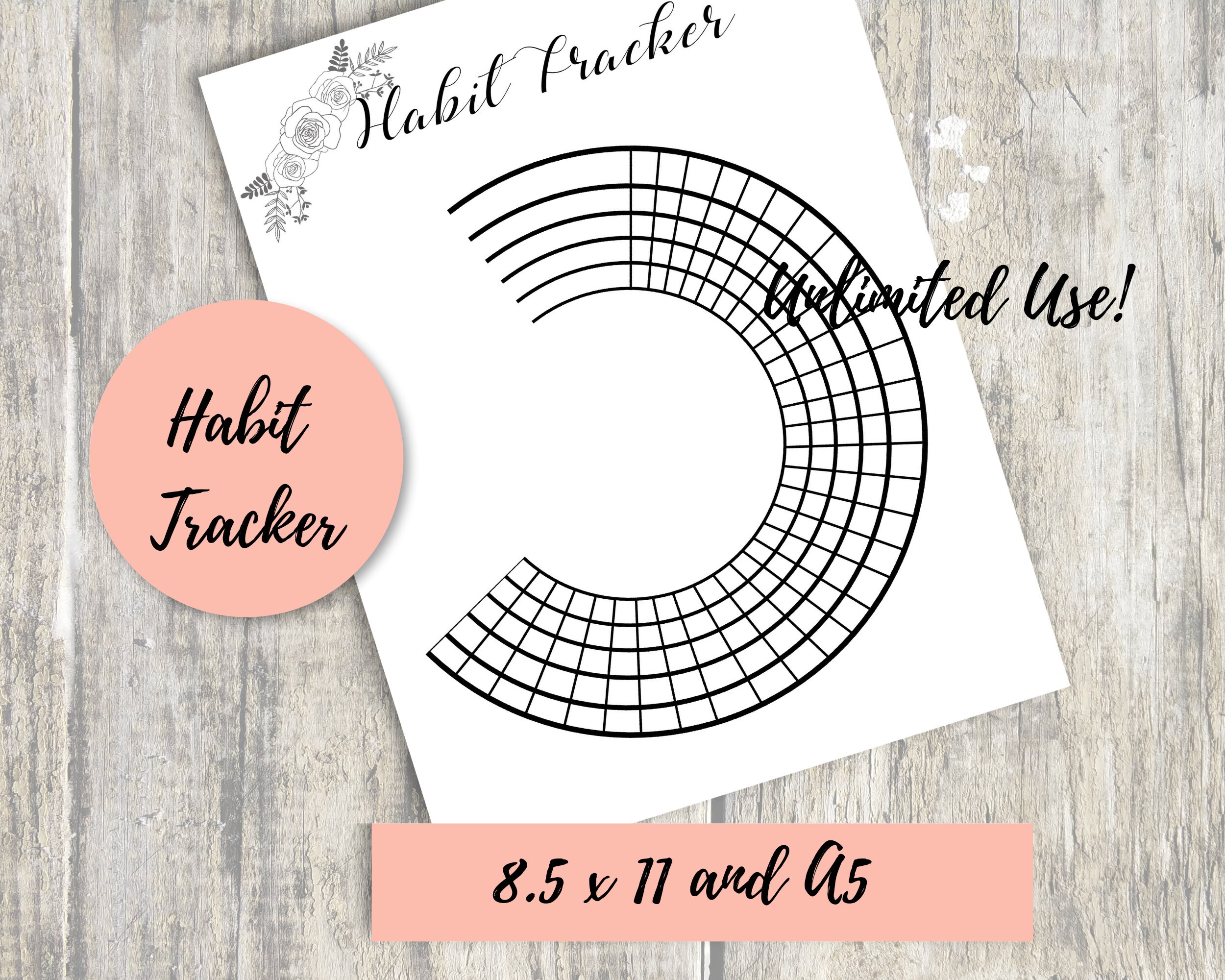 Printable Habit Tracker, Instant Download Letter Size and A5 - Etsy