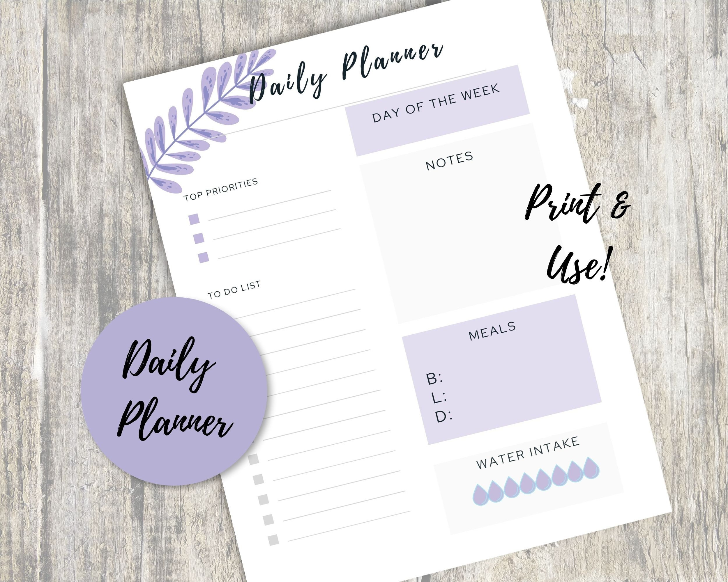Lila Mini Planner Instant Download Bundle. 8,5 x 11 Tages, Wochen ...